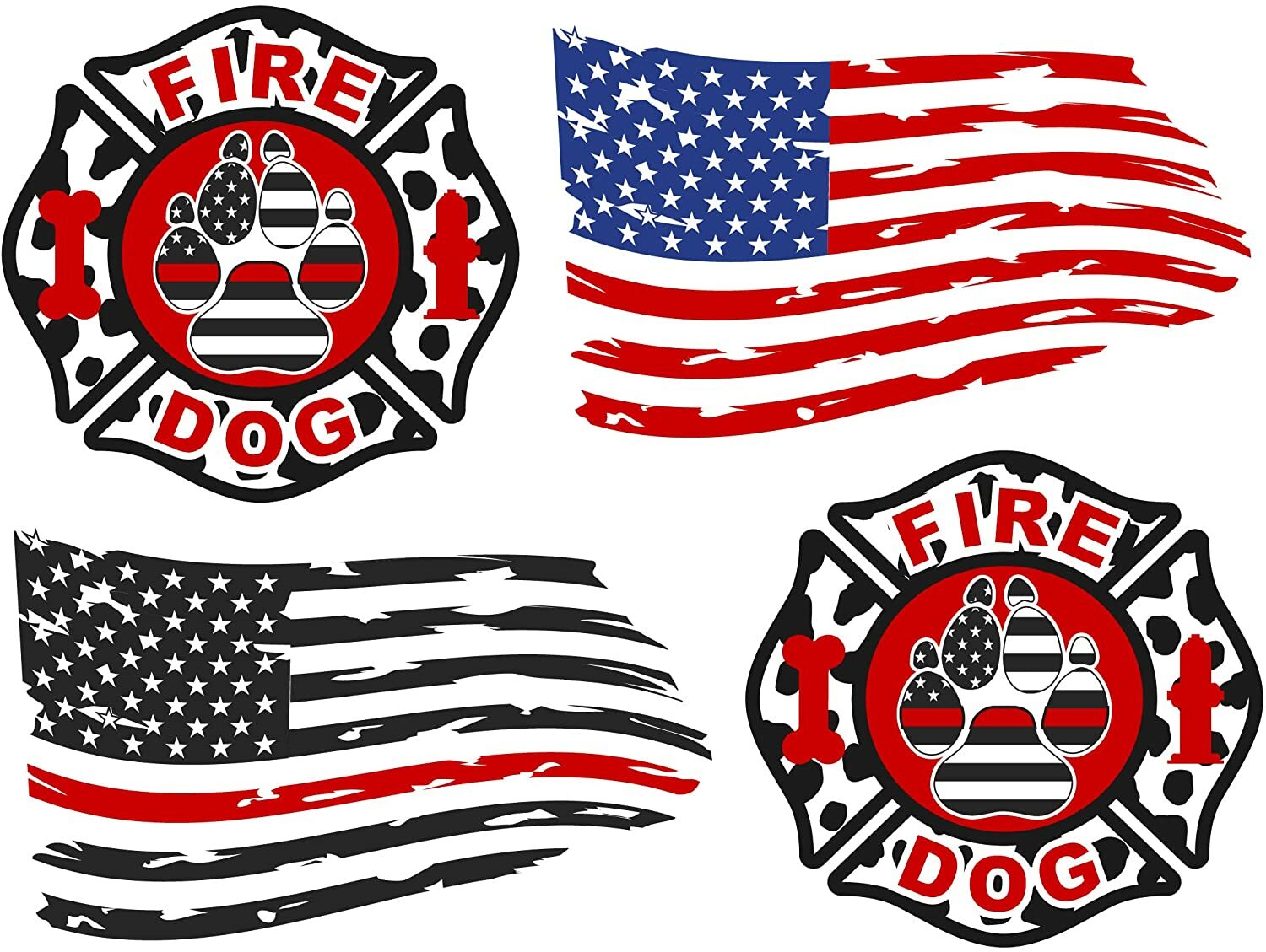 American K9 Red Line Decal Pack | eBay