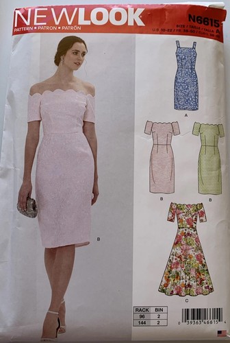 NEW LOOK 6615 MISSES' DRESSES SIZE 10-22 4 Styles Off shoulder | eBay