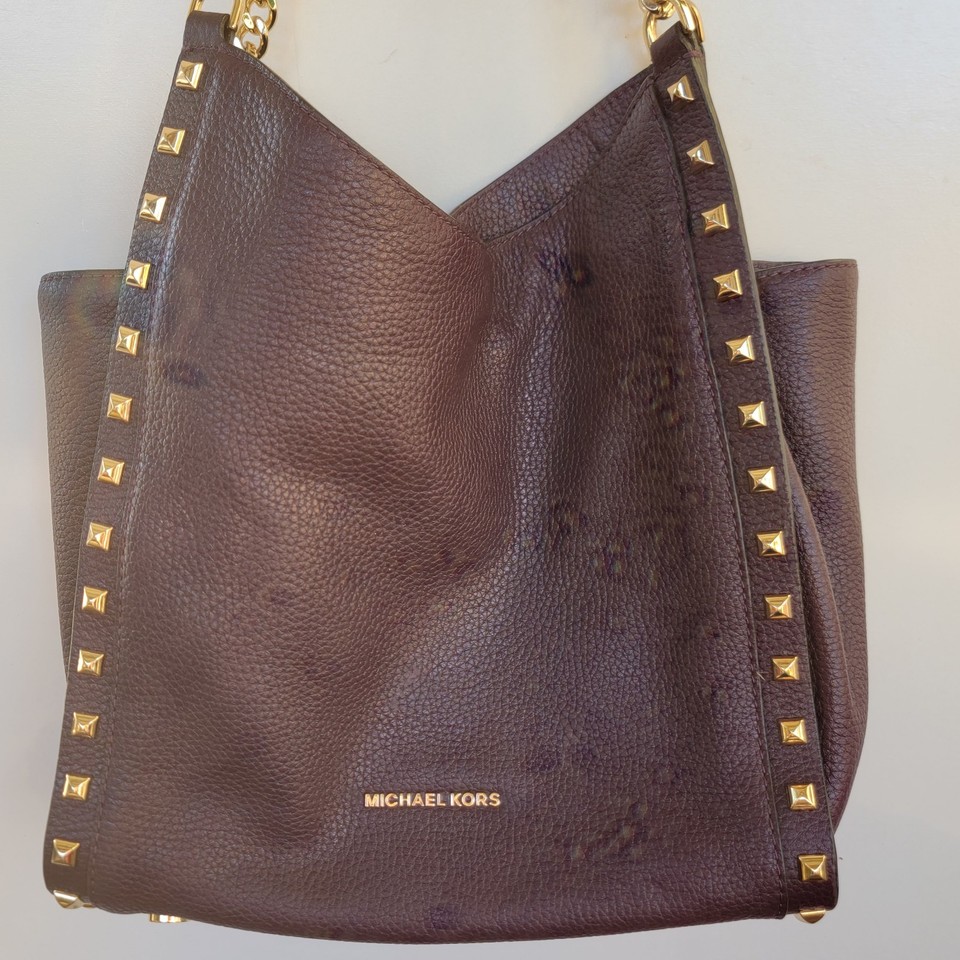 Michael Kors Signature Newbury Studded Medium Chain Shoulder Tote Bag ...
