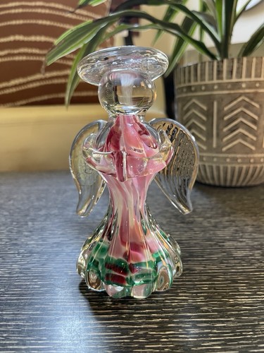 Rare Blenko Art Glass Angel Watermelon Pink & Green 2012 - 40/80 | eBay