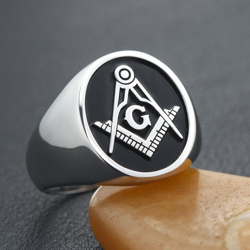 Vintage Masonic Signet Master Mason Compass Freemason Soild Sterling ...