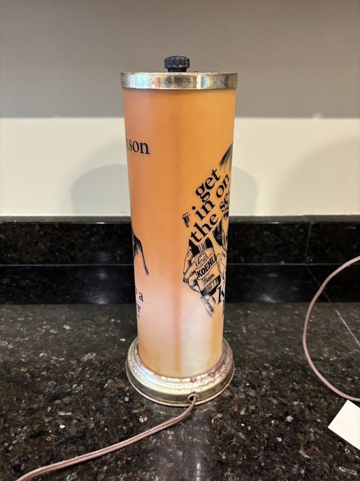 Vintage Koehler Beer Uncle Jackson Tri-Colored Table/Bar Lamp/Light ...