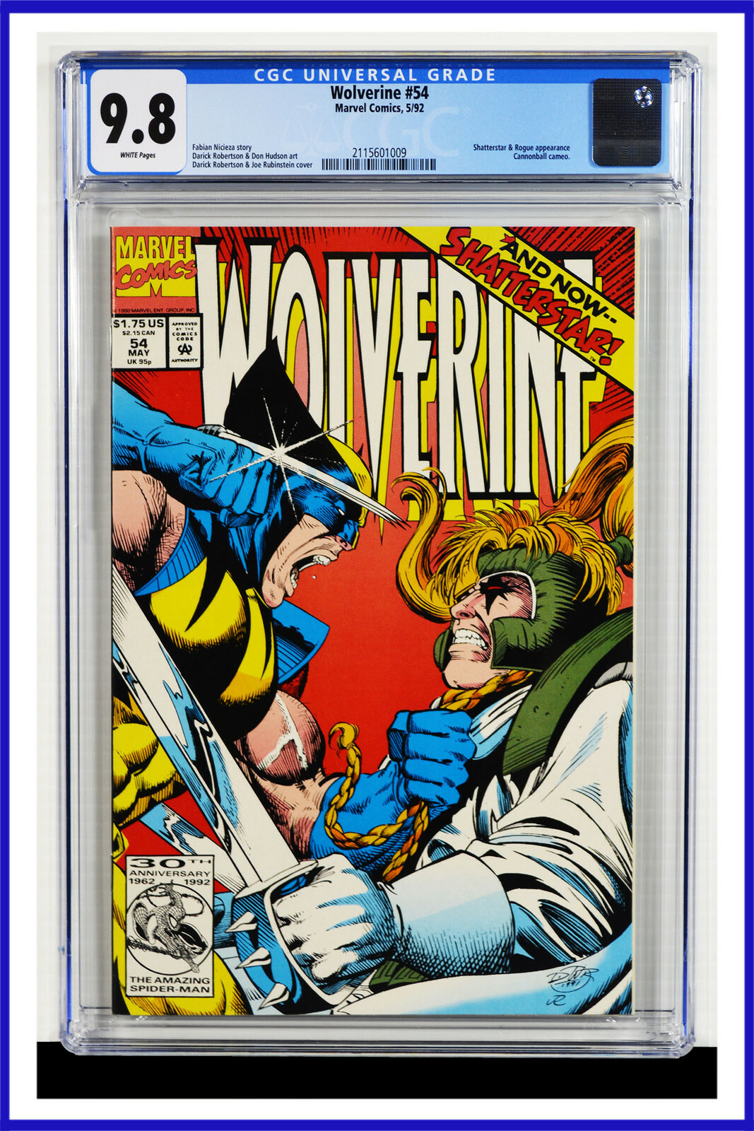 Wolverine #54 CGC Graded 9.8 Marvel May 1992 White Pages Comic Book | eBay