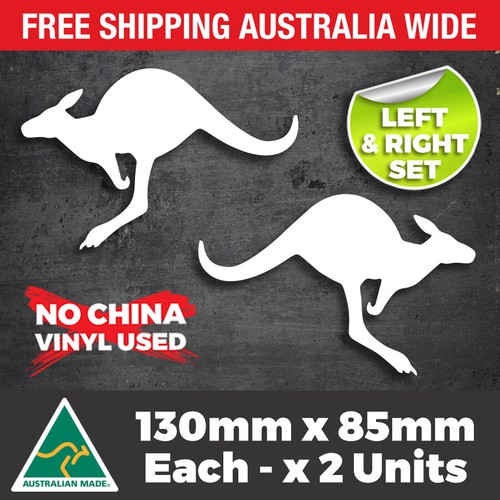 2 x KANGAROO Sticker Decal 130mm (Left & Right set) Aussie Roo window ...