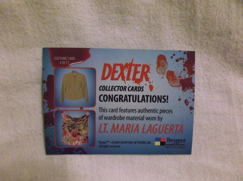 Dexter Seasons 1 & 2 DC17 Lt Maria Laguerta Dual Costume Card Variant ...