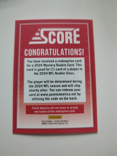 2024 Score Football Mystery Rookies Redemption #3 SP Card #403 | eBay