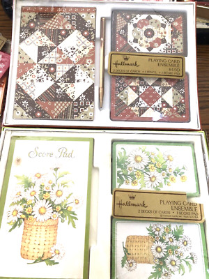 Vintage HALLMARK Two Sets of Playing Cards & Score Pads New in Pkg ...