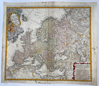 EUROPE 1743 HOMANN HRS LARGE ANTIQUE ENGRAVED MAP 18TH CENTURY | eBay