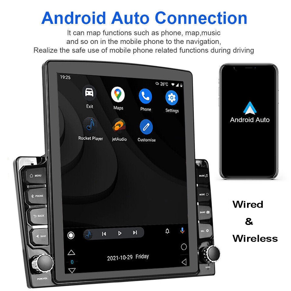 Stereo Radio Player Wifi Android Auto Cam Carplay 9.7" 2Din Android 13. ...