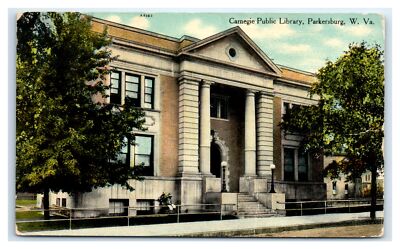 1910 Parkersburg, WV Postcard- CARNEGIE PUBLIC LIBRARY | eBay