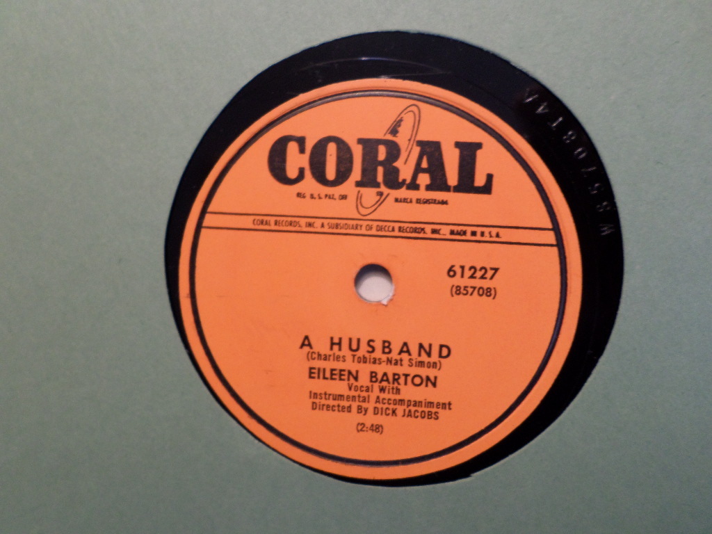 CORAL 78 RECORD 61227/ JOHNNY DESMOND/EILEEN BARTON/A WIFE/ A HUSBAND ...