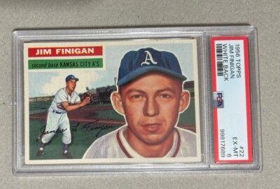 1956 TOPPS WHITE BACK #22 JIM FINIGAN PSA 6 EX-MT | eBay