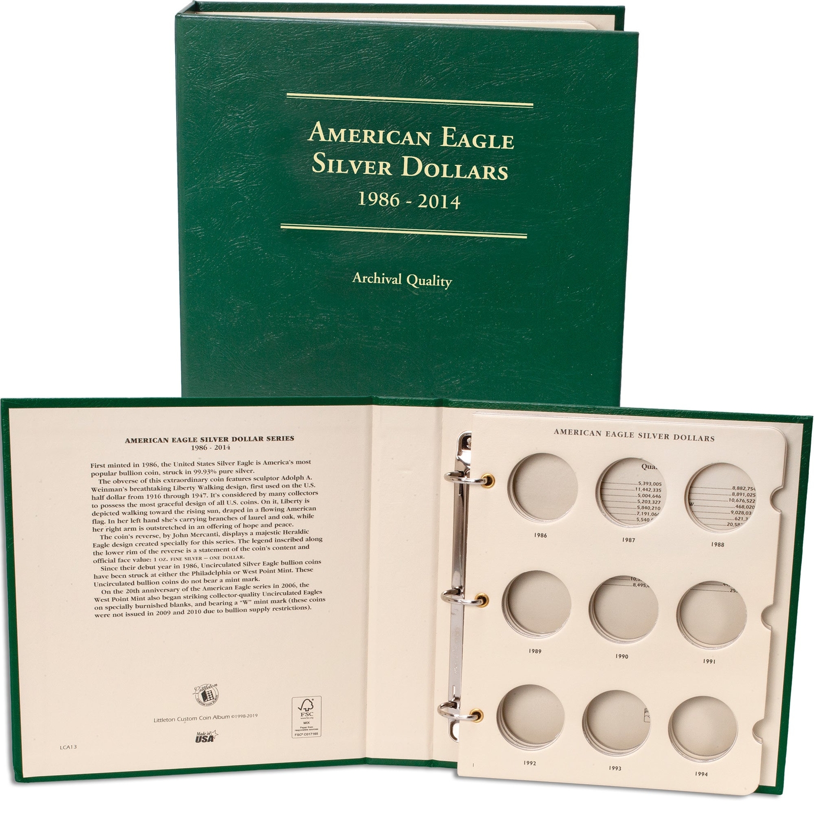 1986-2014 American Eagle Silver Dollar Coin Album Volume 1 Littleton | eBay
