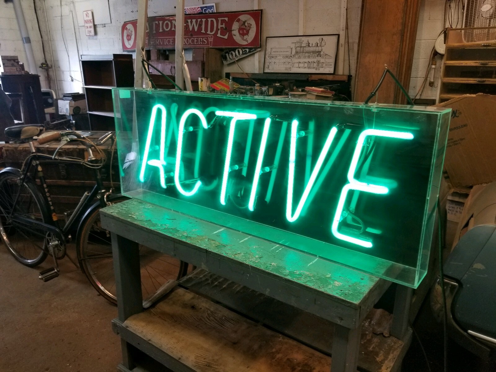 Neon "Active" Sign in Green | eBay