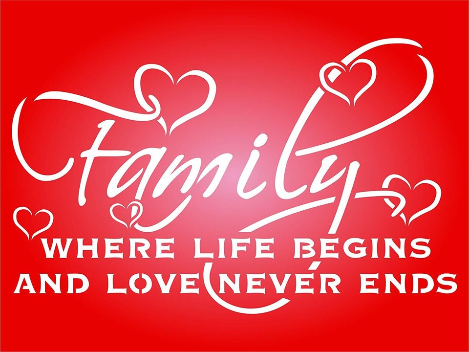 Family Stencil Reusable Quote Saying Words Template Wall Fabric ...