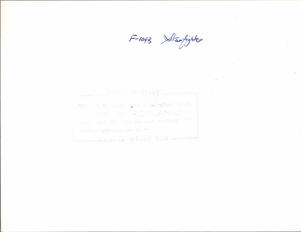 LOCKHEED F-104B STARFIGHTER COCKPIT LARGE VINTAGE ORIGINAL PRESS PHOTO ...