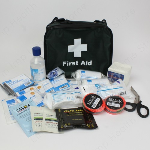 Catastrophic Bleed First Aid Kit in Green Grab Bag. Multi Person Bleed ...