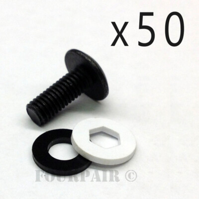 10-32 Thread x 1/2" DJ Audio Rack Mount Screws Bolts Black Washer - 50 ...