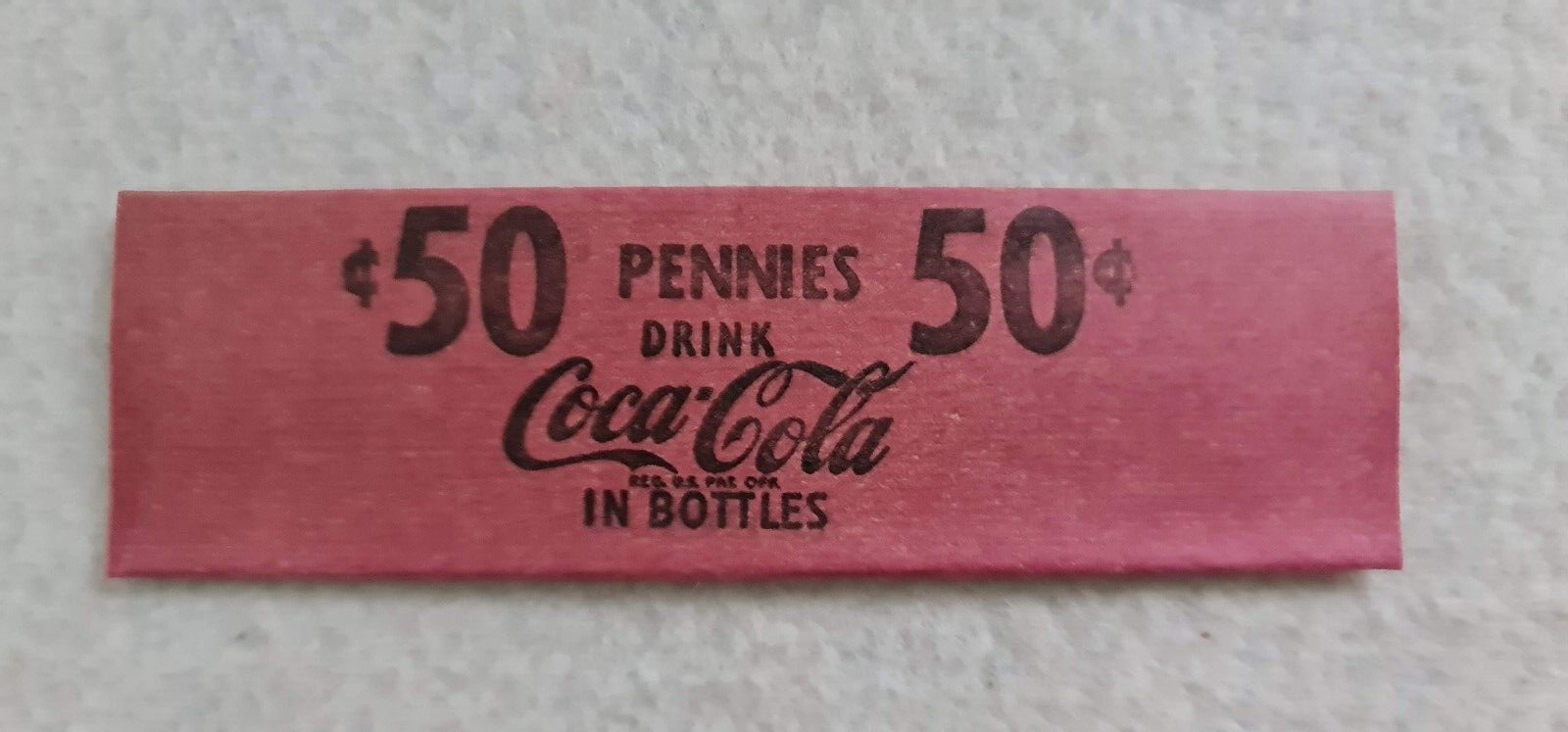 COCA COLA in Bottles Coin Roll Wrappers 50c PENNIES 1950 lot of 6 ...