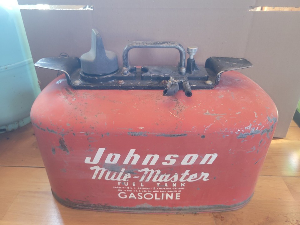 JOHNSON MILE MASTER 4 GAL 2-LINE PRESSURE FUEL TANK OUTBOARD MOTOR ...