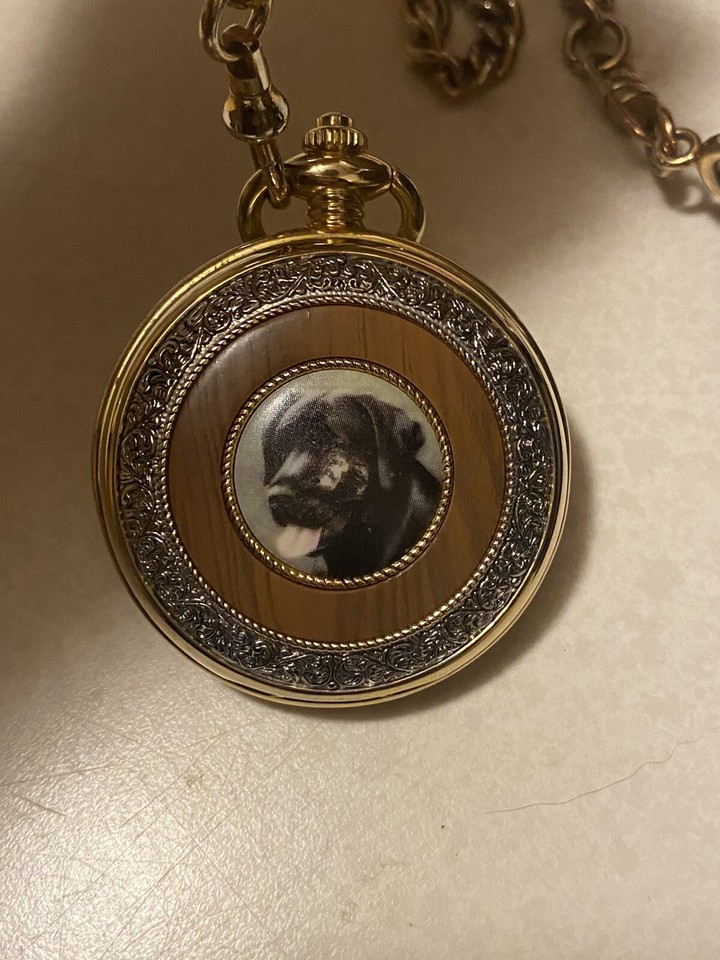 Franklin Mint Precision Pocket Watch - Dog, Labrador, Spaniel, Terrier ...