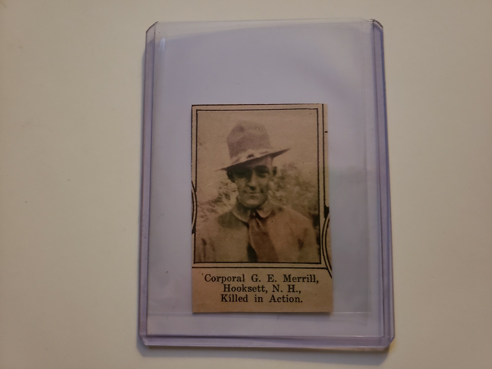 Corporal George E. Merrill Hooksett New Hampshire 1918 World War 1 WW1 ...