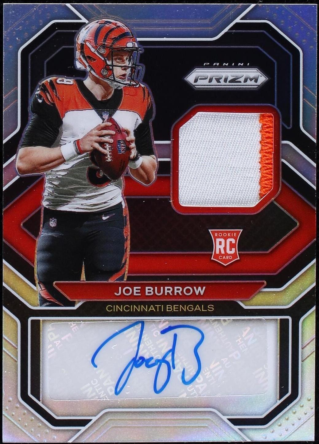 2020 Panini Prizm - Rookie Patch Autographs Joe Burrow #1 /99 (AU, MEM ...