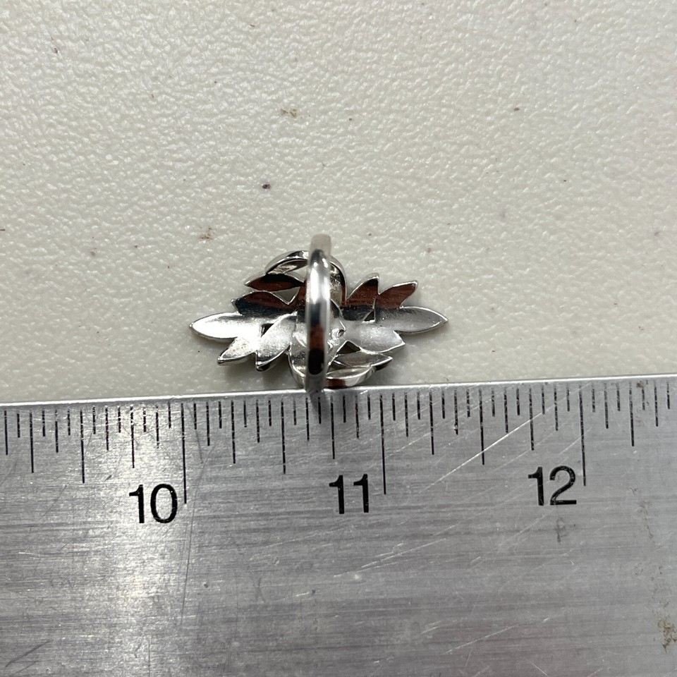 Sterling Silver Ring Leaves Blue Green Boulder Opal 925 Size 6.75 GLS ...