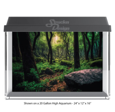 Sun Rays Nature Forest Polyester Fish Tank Glass Backdrop Aquarium ...