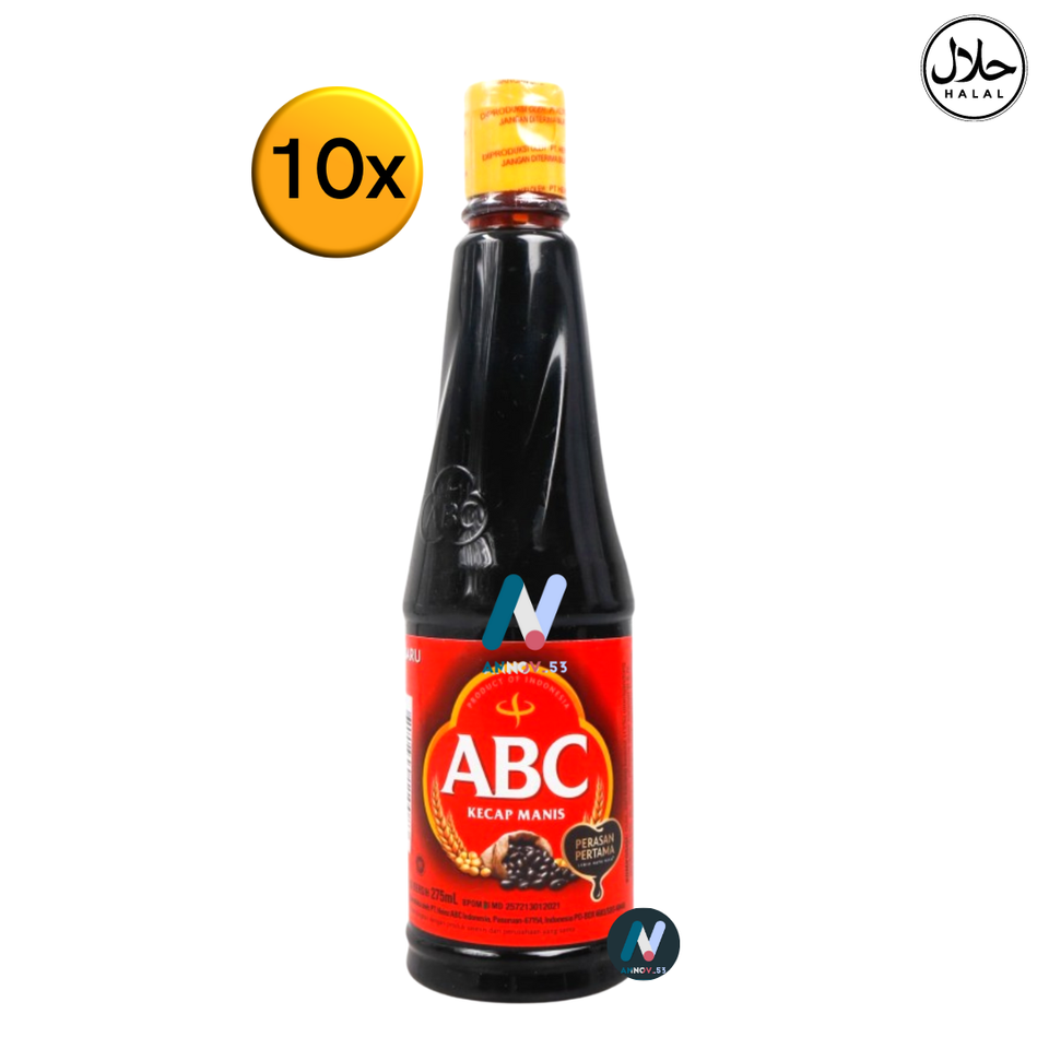 10x 275ml ABC Sweet Soy Sauce Ketchup Dipping Brown Sauce Flavor Soya ...
