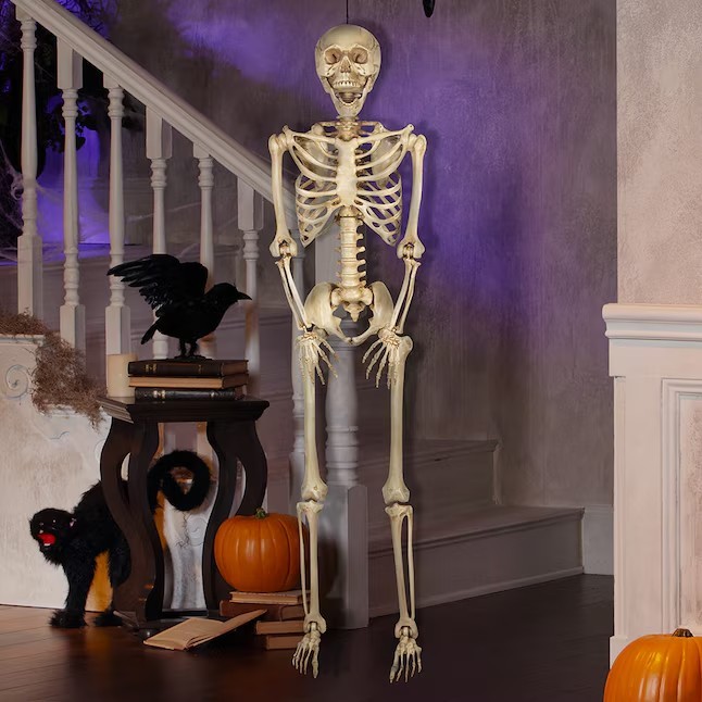 Haunted Living 7-ft Hanging Skeleton Decoration Halloween Outdoor Decor ...