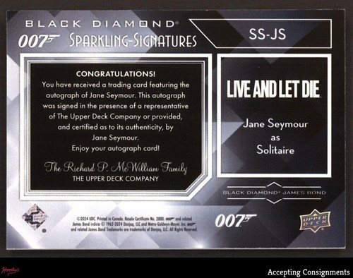 2023 Black Diamond James Bond Sparkling Scripts Jane Seymour as ...