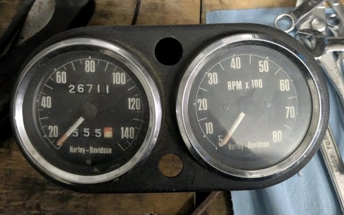 Harley Davidson Sportster Ironhead Dual Guage Speedometer Tachometer XL ...