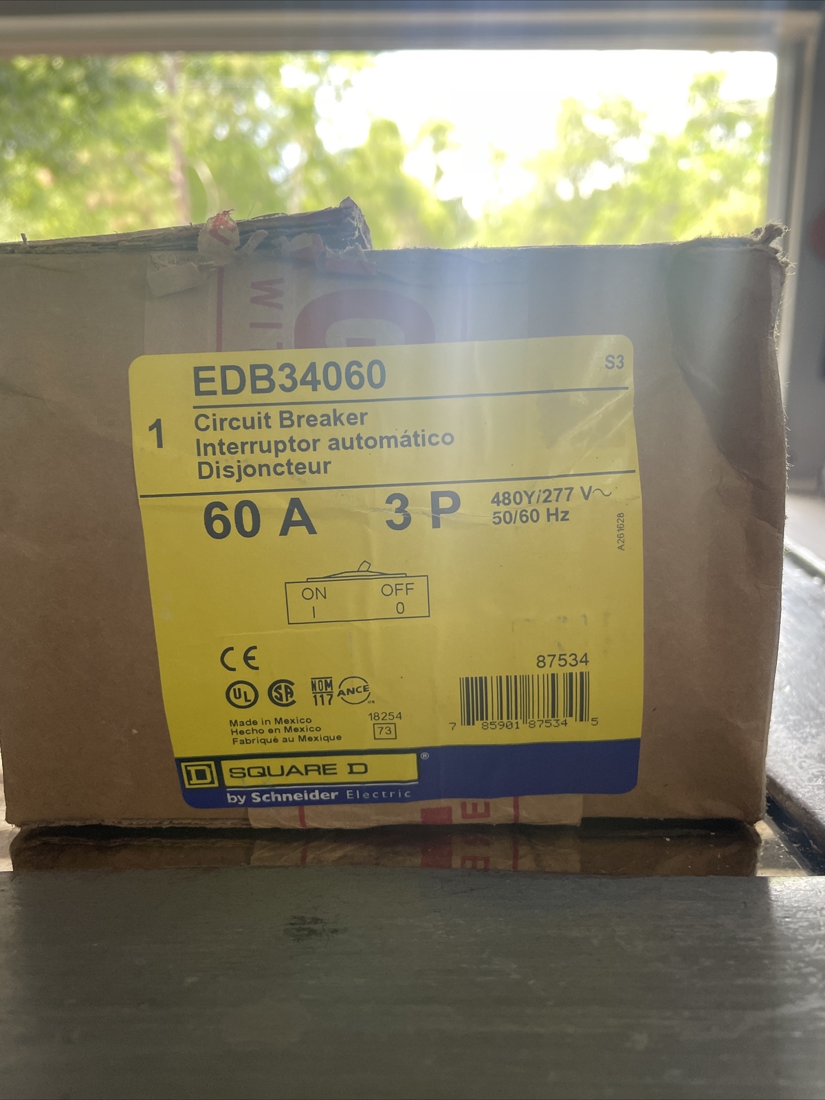 Square D EDB34060 60A 480V 3P Circuit Breaker | eBay