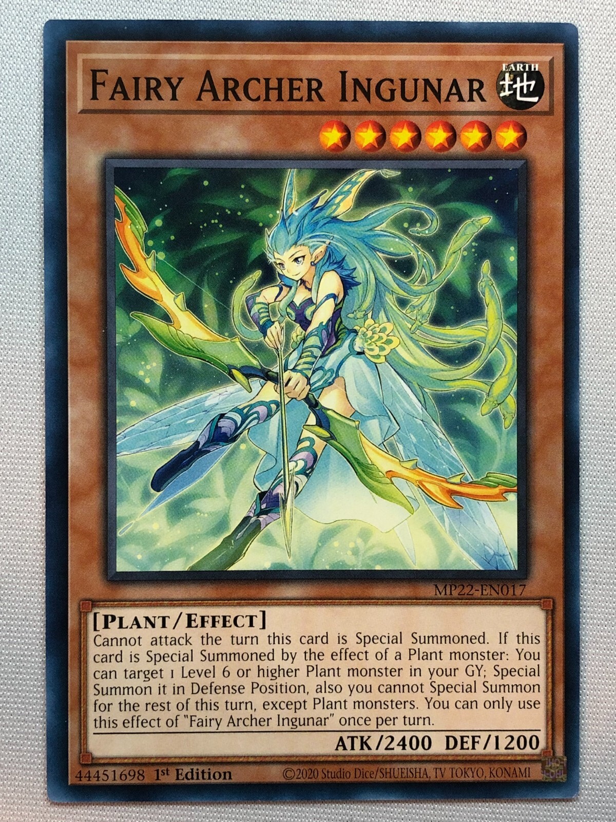 Yugioh 2022 Tin of the Pharaoh's Gods Fairy Archer Ingunar MP22-EN017 ...