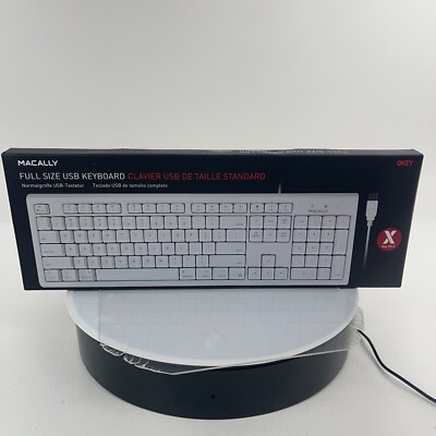 Macally QKEY 104 Key White Full Size Usb Keyboard MacOS NEW | eBay