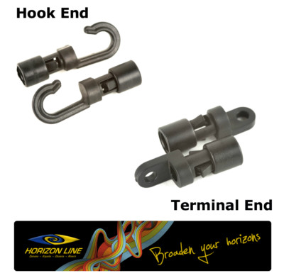 Nylon Bungee Cord Terminal and Hook Ends, 6mm 5mm elastic Black Shock ...