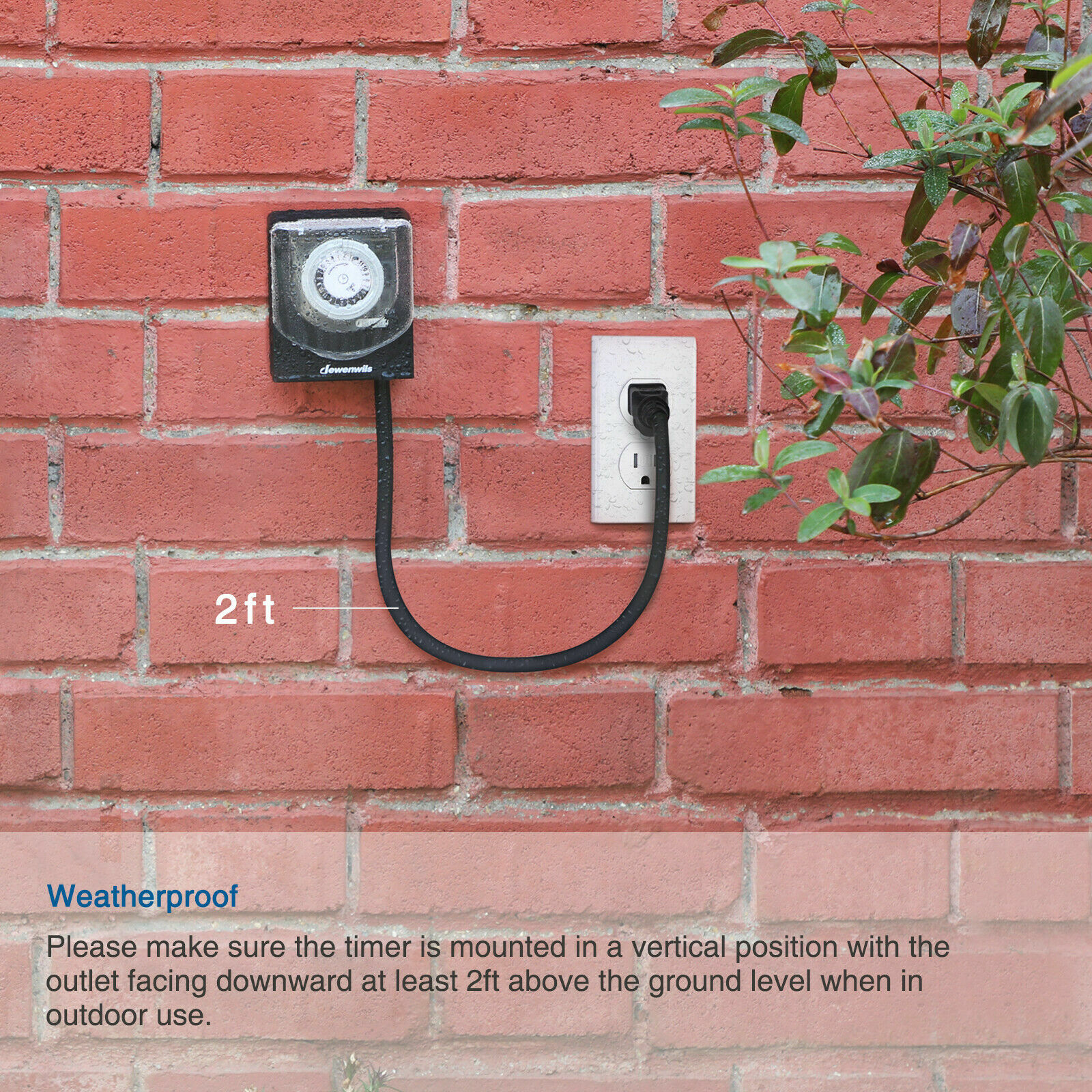 DEWENWILS Outdoor Outlet Light Timer Plug In Timer Switch For Christmas DEWENWILS Outdoor Outlet Light Timer Plug In Timer Switch For Christmas