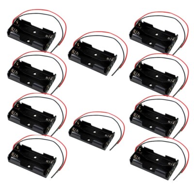 10 x 2 x 1.5V AA Battery Holder Case Box, 2 AA Battery Holder with Wire ...