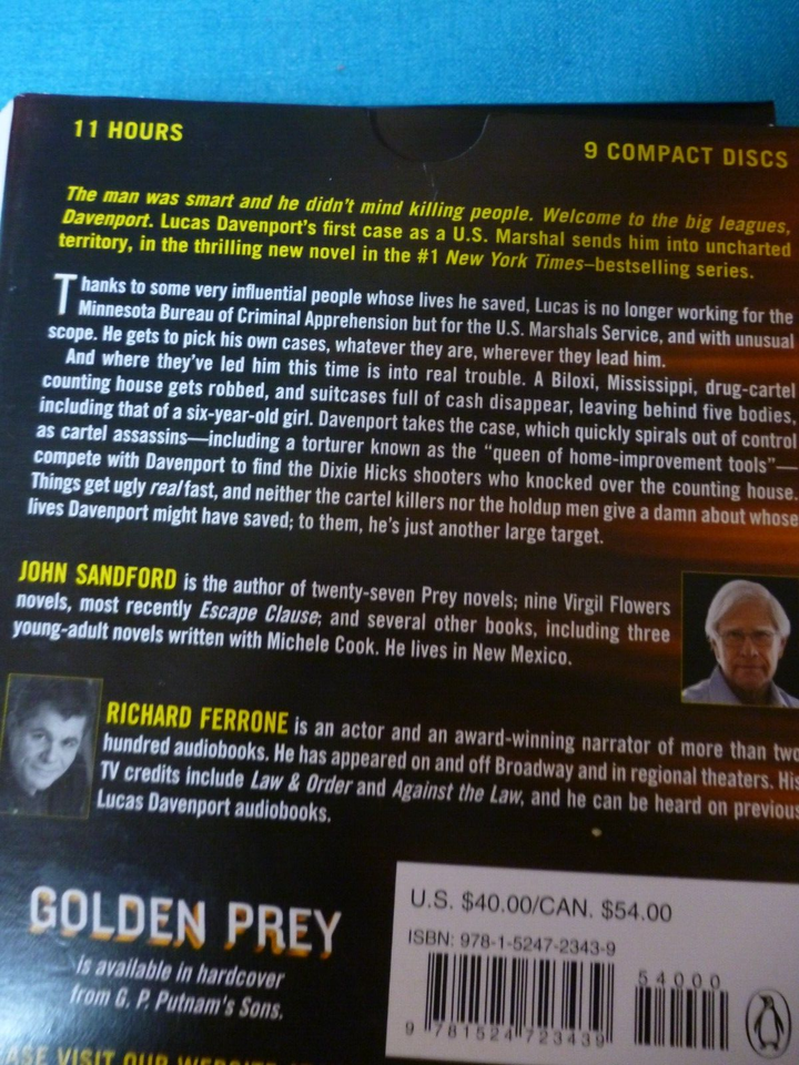 "GOLDEN PREY" -SHIP AIRMAIL ~ JOHN SANFORD- AUDIO CD | eBay