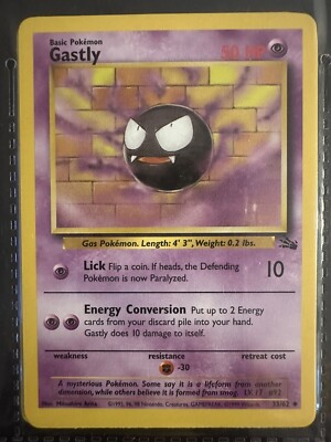 Pokemon Card - Fossil 33/62 - GASTLY uncommon 1st Edition NM | eBay