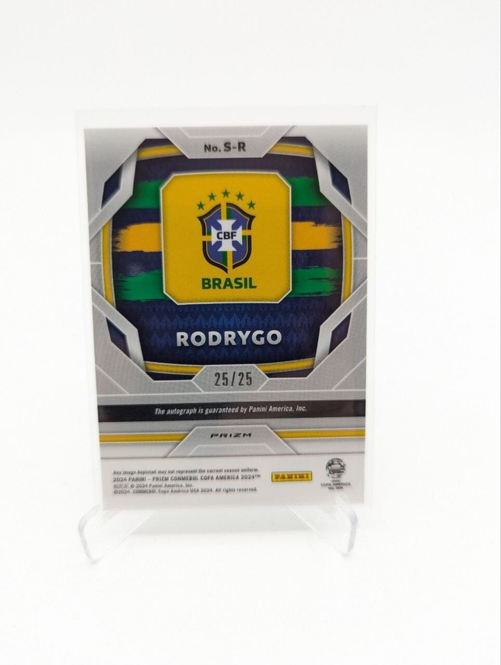 2024 Panini Prizm Copa America RODRYGO Brazil Real Madrid Silver Auto ...