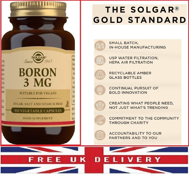 Solgar Boron 3 mg Food Supplement - 100 Capsules for sale online | eBay