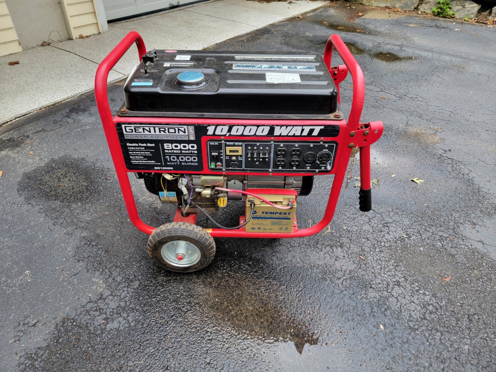 Gentron GG10020 8,000W / 10,000W Portable Gas Generator W/ Electric ...