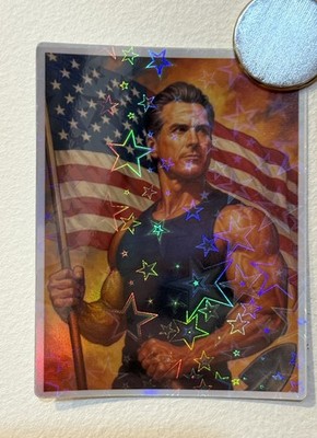 Gavin Newsom Daddy Waterproof Stars Holo Vinyl Sticker 4x3 Inches | eBay