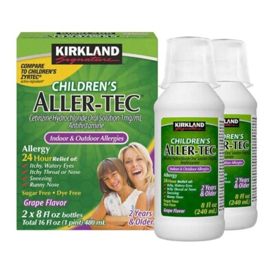 Kirkland Signature Children's Aller-Tec Allergy Relief 2x8 Fl oz Grape ...