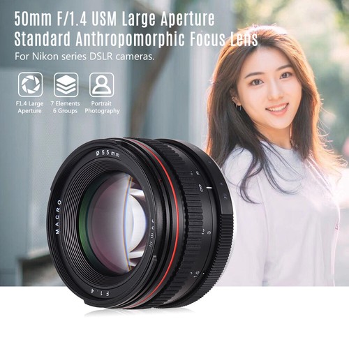 50mm f/1.4 USM Large Aperture Standard Anthropomorphic Lens H3D0 | eBay ...