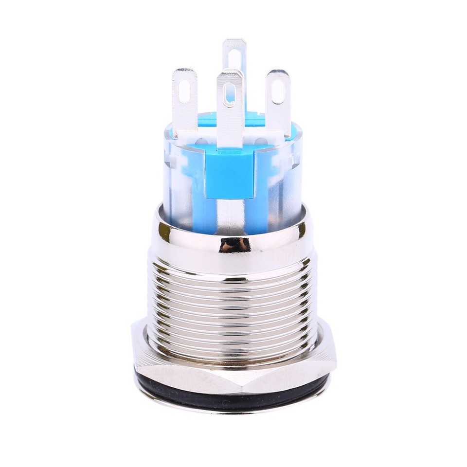 *12V Auto Power Angel Eye Metal Push Button Blue LED Light Toggle ...