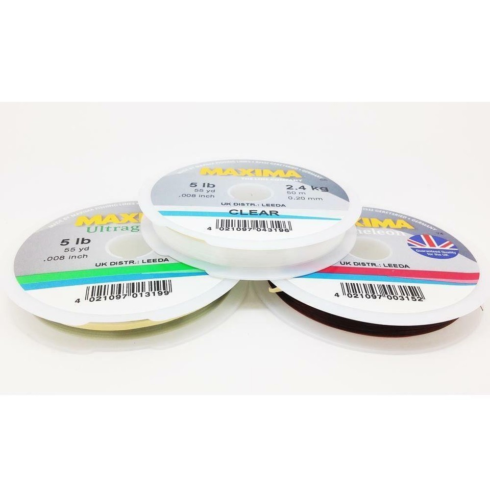MAXIMA LEADER FISHING LINE 50m SPOOL 2LB-15LB CLEAR, ULTRAGREEN OR ...