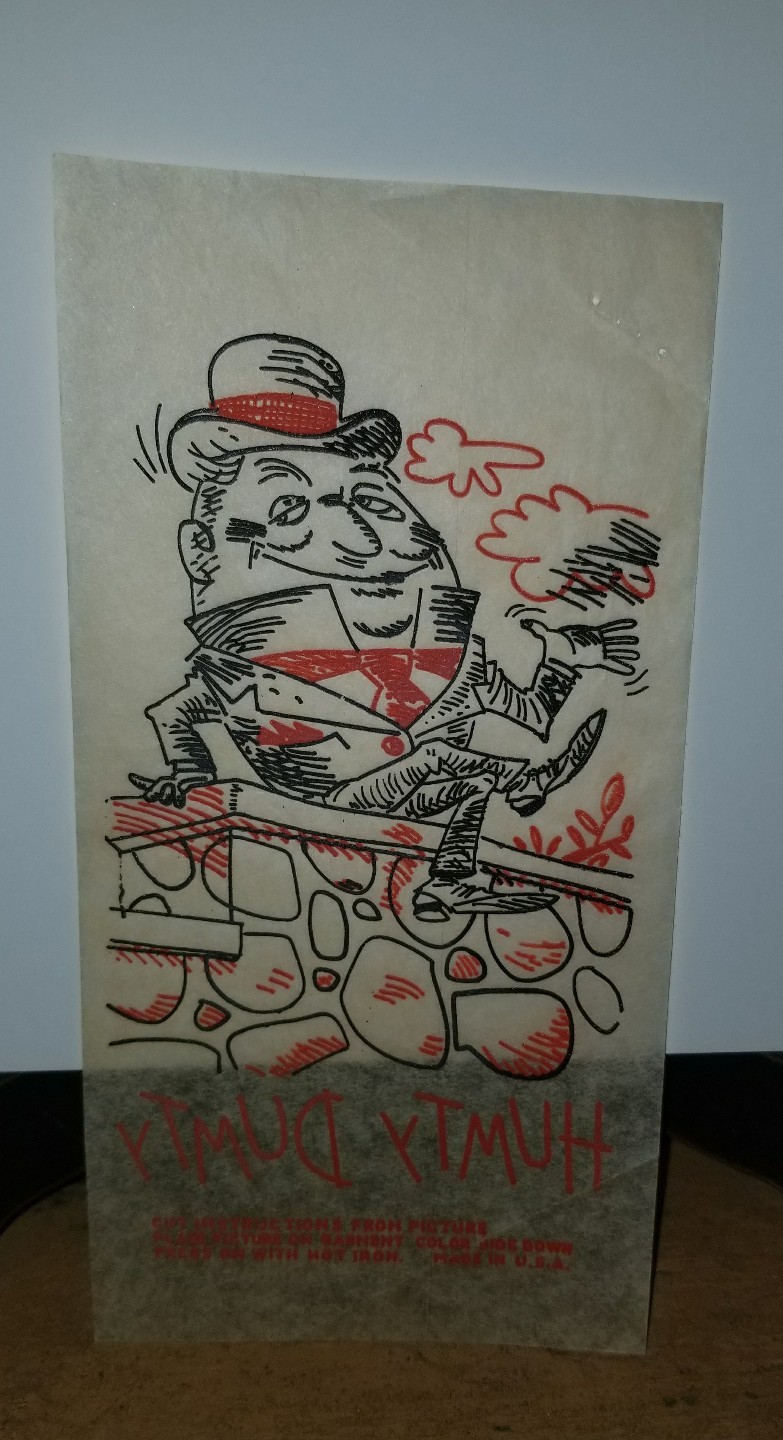 VINTAGE 1950s MR. SOFTEE ICE CREAM PREMIUM TRANSFER - HUMPTY DUMPTY | eBay